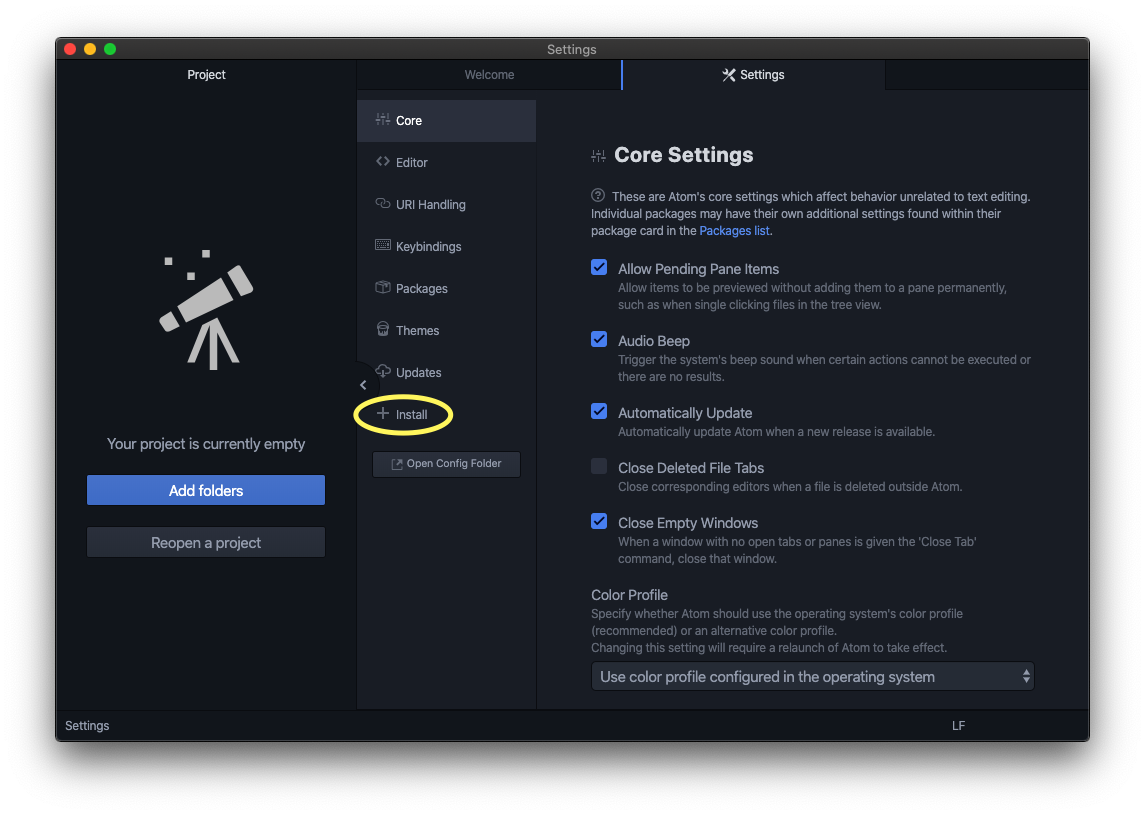 Installing the Pymakr plugin into Atom – Cassar Technologies Corporation